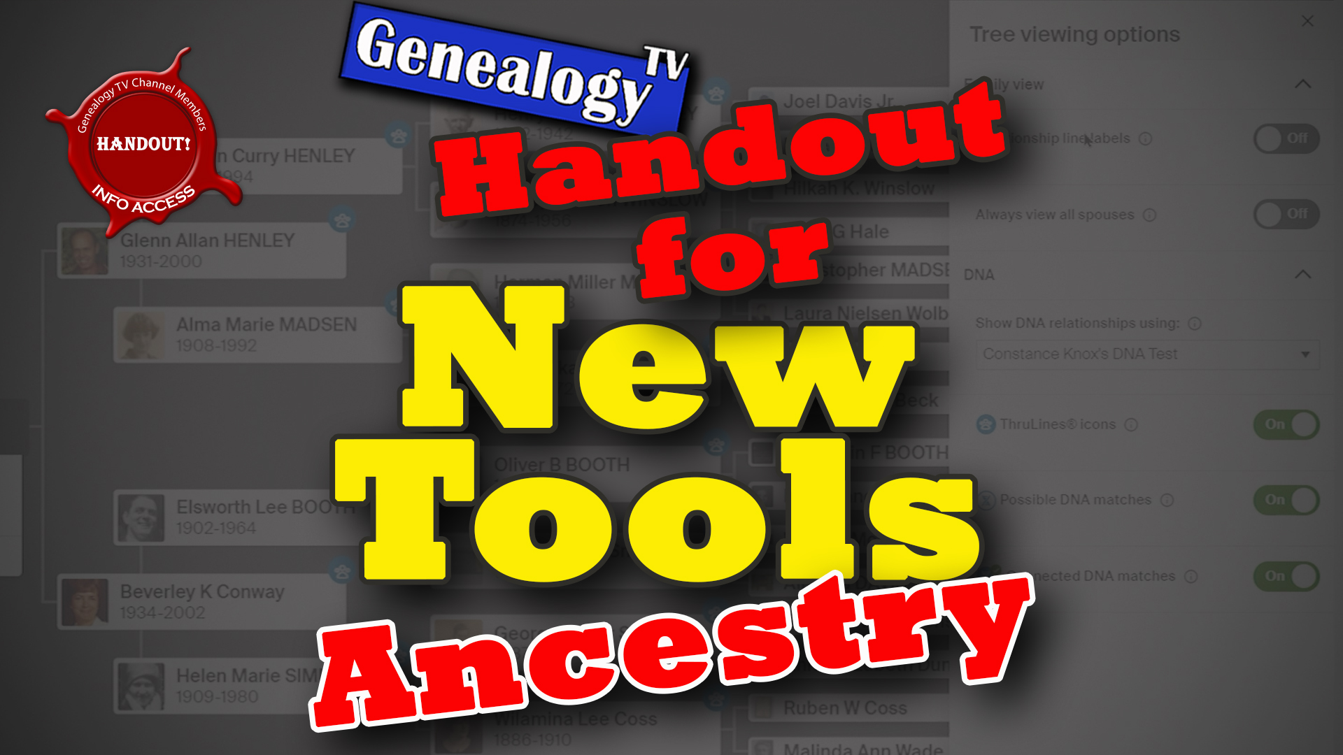 HANDOUT for New Tools on Ancestry’s Tree: March 2022 - Genealogy TV
