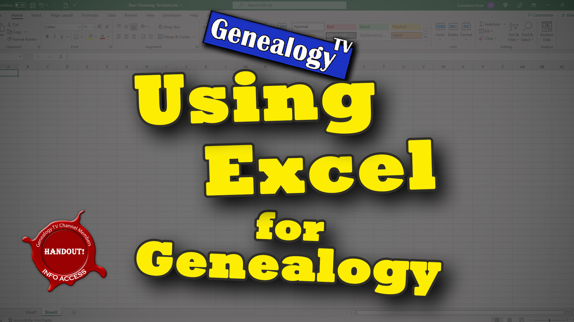 How To Use Excel For Genealogy Research Genealogy TV